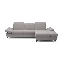 ECKSOFA FELICE R-S Grau Geflochtener Stoff mit Schlaffunktion