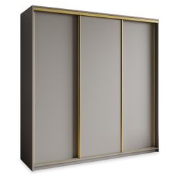 SCHWEBET&Uuml;RENSCHRANK NISSE 200/205/60 cm 3-t&uuml;rig Graphitfarben
