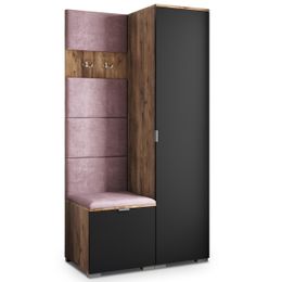 GARDEROBENSCHRANK LORI 95/181/51 cm Modern Garderobe-Set Eiche Lefkas