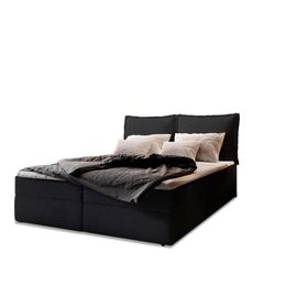BOXBETT LENTE 140x200 cm mit Matratze und Topper - Schwarz