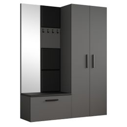 GARDEROBENSCHRANK MODULO 160,6/204/40 cm Modern Garderobe-Set Grau
