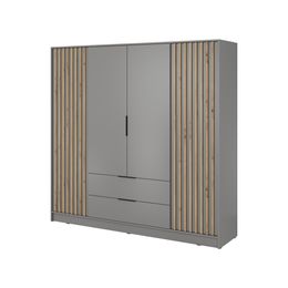 DREHT&Uuml;RENSCHRANK NELIANA 206/200/51 cm 4-t&uuml;rig Grau