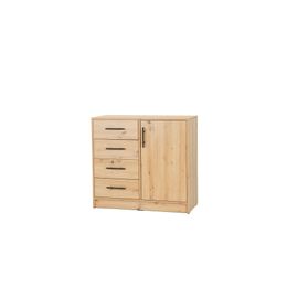 KOMMODE VANO 90/84/40cm mit 4 Schubladen 1 T&uuml;ren Eiche Artisan