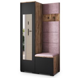 GARDEROBENSCHRANK VIRA 95/181/51 cm Modern Garderobe-Set Eiche Lefkas