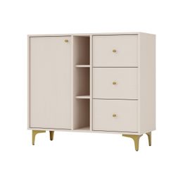 KOMMODE TORINO 100/94/41 cm mit 3 Schubladen 1 T&uuml;ren Beige