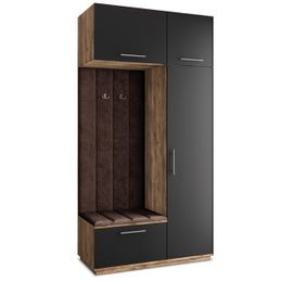 GARDEROBENSCHRANK REMA 120/240/60 cm Modern Garderobe-Set Eiche Lefkas