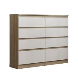 KOMMODE ADRIANO 120/100/33 cm mit 8 Schubladen Sonoma Eiche