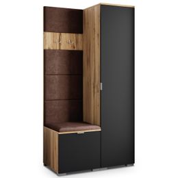 GARDEROBENSCHRANK LORI 95/181/51 cm Modern Garderobe-Set Eiche Wotan