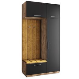 GARDEROBENSCHRANK REMA 120/240/60 cm Modern Garderobe-Set Eiche Lefkas