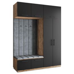 GARDEROBENSCHRANK REMA 180/240/60 cm Modern Garderobe-Set Eiche Lefkas