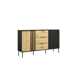 KOMMODE MERIDIAN 165,1/92/40cm mit 3 Schubladen 2 T&uuml;ren Eichefarben