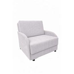 BETTSOFA TIGO Beige Velours-Stoff mit Schlaffunktion