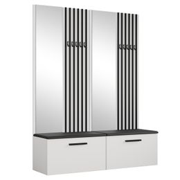 GARDEROBENSCHRANK MODULO 161,2/204/40 cm Modern Garderobe-Set Wei&szlig;