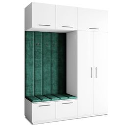 GARDEROBENSCHRANK REMA 180/240/60 cm Modern Garderobe-Set Wei&szlig;