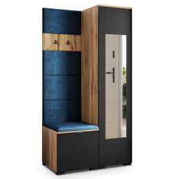 GARDEROBENSCHRANK VIRA 95/181/51 cm Modern Garderobe-Set Eiche Wotan