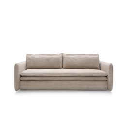 BETTSOFA SCORZA Beige Velours-Stoff mit Schlaffunktion