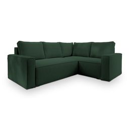 ECKSOFA ESTANO R-S Gr&uuml;n Kordstoff mit Schlaffunktion