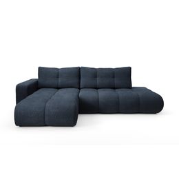 ECKSOFA DUCA L-S Dunkelblau Chenille mit Schlaffunktion
