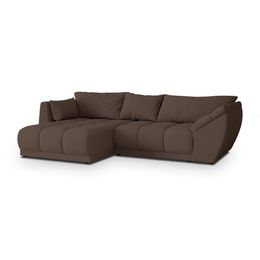 ECKSOFA ORENTI L-S Braun Boucle-Stoff mit Schlaffunktion
