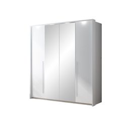 DREHT&Uuml;RENSCHRANK QUINN 209/219/65 cm 2-t&uuml;rig mit Spiegel Wei&szlig;