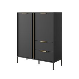 HIGHBOARD LORENZO 100/189/40 cm mit 2 Schubladen und 2 T&uuml;ren Anthrazit