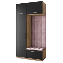 GARDEROBENSCHRANK REMA 120/240/60 cm Modern Garderobe-Set Eiche Wotan