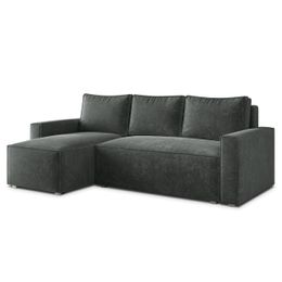 ECKSOFA POTARO LM Grau Chenille mit Schlaffunktion
