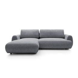 ECKSOFA ZEST Grau Geflochtener Stoff mit Schlaffunktion