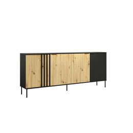 KOMMODE MERIDIAN 220/92/40cm mit Schubladen 4 T&uuml;ren Eichefarben