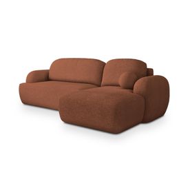 ECKSOFA MODENZA N R-S Orange Boucle-Stoff mit Schlaffunktion