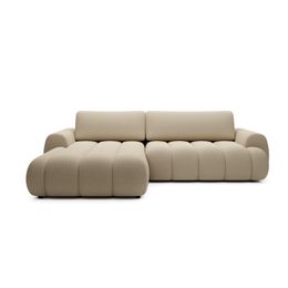 ECKSOFA SITO Creme Geflochtener Stoff mit Schlaffunktion