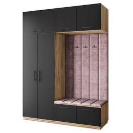 GARDEROBENSCHRANK REMA 180/240/60 cm Modern Garderobe-Set Eiche Wotan