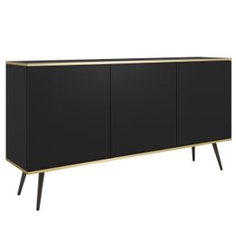 SIDEBOARD VENEZIA 160/85/39cm 3 T&uuml;ren Schwarz