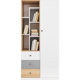 B&Uuml;CHERREGAL BRERA 80x40x170 cm, Regal Wei&szlig;