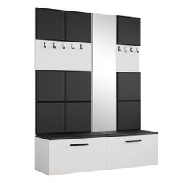 GARDEROBENSCHRANK MODULO 161,2/204/40 cm Modern Garderobe-Set Wei&szlig;