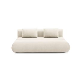 BETTSOFA ATOMO Beige Velours-Stoff mit Schlaffunktion