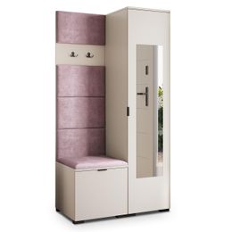 GARDEROBENSCHRANK VIRA 95/181/51 cm Modern Garderobe-Set Kaschmir