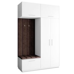 GARDEROBENSCHRANK REMA 150/240/60 cm Modern Garderobe-Set Wei&szlig;