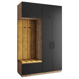 GARDEROBENSCHRANK REMA 150/240/60 cm Modern Garderobe-Set Eiche Lefkas