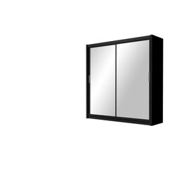 SCHWEBET&Uuml;RENSCHRANK NAMI 120/215/61 cm 2-t&uuml;rig mit Spiegel Schwarz