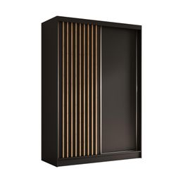 SCHWEBET&Uuml;RENSCHRANK LAMELLO 150/216/61 cm 2-t&uuml;rig Schwarz
