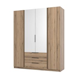 DREHT&Uuml;RENSCHRANK CAGLIARI 200/239/61,9 cm 4-t&uuml;rig mit Spiegel Goldfarben