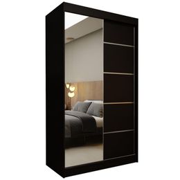 SCHWEBET&Uuml;RENSCHRANK MIRELLA 120/216/61 cm 2-t&uuml;rig mit Spiegel Schwarz
