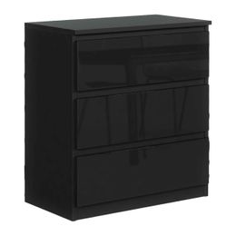 KOMMODE NUDO 70/78,5/39cm mit 3 Schubladen T&uuml;ren Schwarz