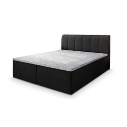 BOXBETT CEVANO 180x200 cm mit Matratze und Topper - Schwarz