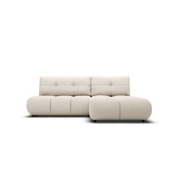 ECKSOFA CORSO R-S Beige Boucle-Stoff mit Schlaffunktion