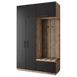 GARDEROBENSCHRANK REMA 150/240/60 cm Modern Garderobe-Set Eiche Lefkas