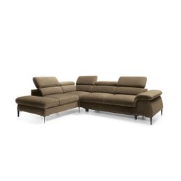 ECKSOFA MESTO Gr&uuml;n Velours-Stoff mit Schlaffunktion