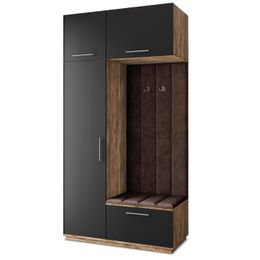 GARDEROBENSCHRANK REMA 120/240/60 cm Modern Garderobe-Set Eiche Lefkas