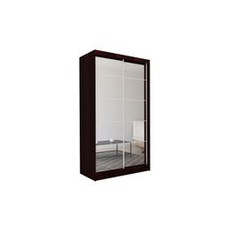 SCHWEBET&Uuml;RENSCHRANK FIORELLA 150/216/61 cm 2-t&uuml;rig mit Spiegel Wengefarben
